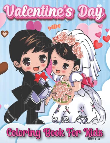 valentines day coloring book for kids ages 4-8: valentines day book for ...