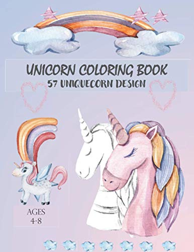 Unicorn Coloring Book : 57 Uniquecorn Design, For Ages 4-8 by Jay ...
