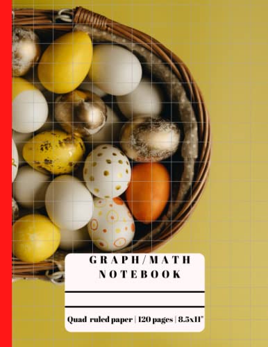 GRAPH/MATH COMPOSITION: 120 QUAD RULED PAPER PAGES, College Dimensions ...