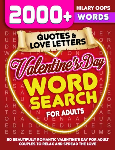Valentine’s Day Quotes & Love Letters Word Search for Adults: 80 ...