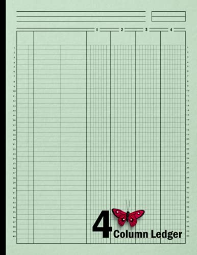 Four Column Ledger Book: 4 Column Ledger Book Record Book, Accounting ...