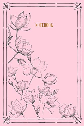 Aesthetic Flowers Notebook: Golden Pink Notebook journal | Orchid ...
