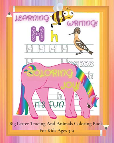 Big Letter Tracing And Animals Coloring Book For Kids Ages 3-9 ...