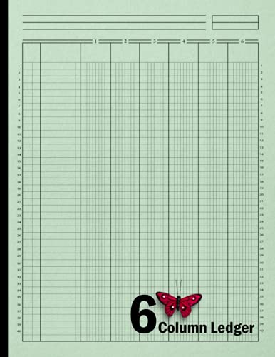 Six Column Ledger Book: 6 Column Ledger Book Record Book, Accounting ...