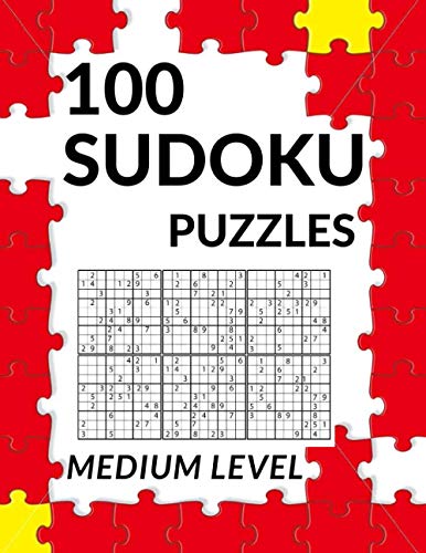 100 Sudoku Puzzles medium level: puzzle book for adults size 8.5″ x 11 ...