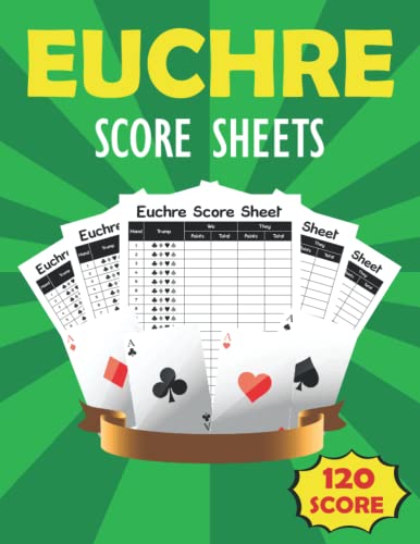 Euchre Score Sheets: Euchre Score Pads, Euchre Score Keepers, Euchre ...