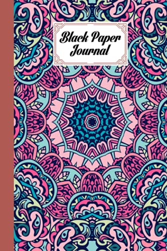Black Paper Journal: Mandala Cover Black Paper Journal, College Ruled ...