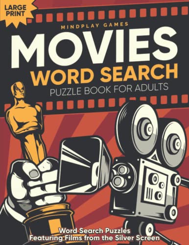 Movies Word Search Puzzle Book for Adults Large Print: Mindplay Games ...