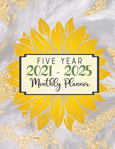 Five Year 2021 - 2025 Monthly Planner: Pretty Simple Life Appointment ...