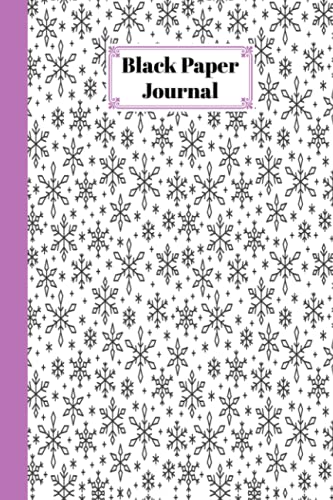 Black Paper Journal: Snowflake Cover Black Paper Journal, Solid Black ...