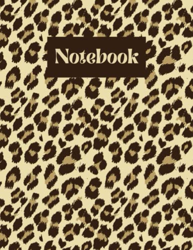 Notebook: Leopard Print Composition Notebook - College Ruled - Large 8. ...