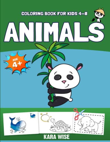 Coloring Book For Kids 4-8 Animals: Easy Fun Interactive Coloring And ...