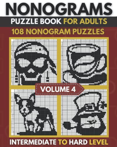 Nonogram Puzzle Book: Upper Intermediate To Hard Nonogram Logic Puzzles ...