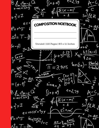 Unruled Notebook: Unlined Notebook | Math Notebook | 110 pages, 8.5 x ...