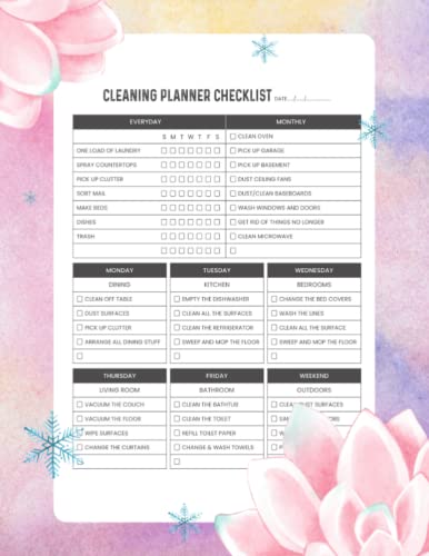 Cleaning Planner Checklist: Daily, Weekly, and Monthly Cleaning ...