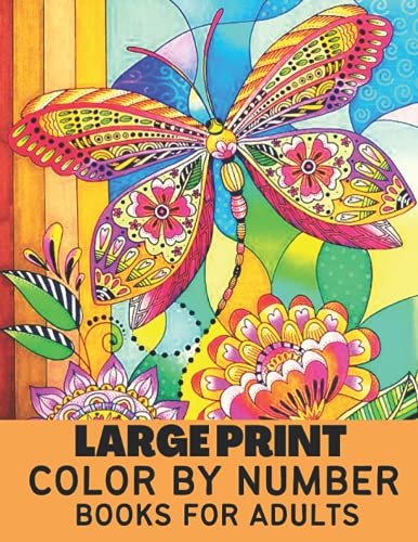 Large Print Color By Number Books For Adults: Beautiful Flowers And ...