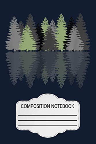 Forest Reflection Nature Trees Woods LW Notebook: 120 Wide Lined Pages ...