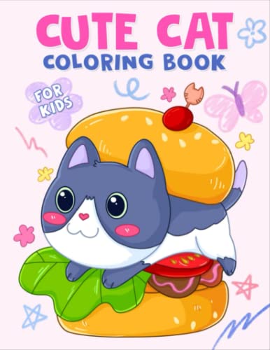 Cute Cat Coloring Book For Kids: Fun & Simple Coloring Pages In Cute ...