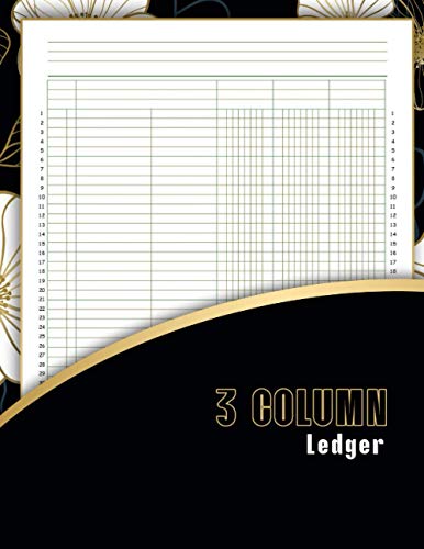 3 Column Ledger: The perfect accounts record for small business or home ...