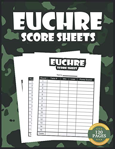 Euchre Score Sheets: Standard professional Large Euchre Game Score ...