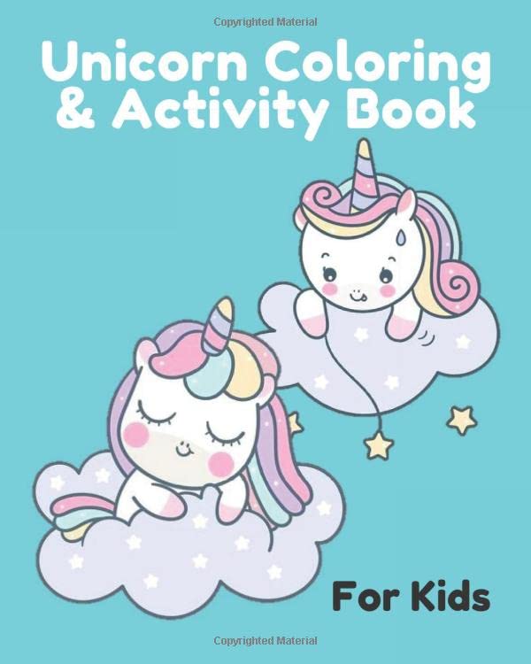Unicorn Coloring & Activity Book for Kids: Cute Fun Coloring Book with ...