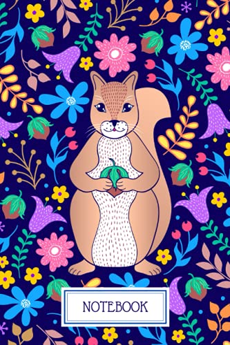 Cute Squirrel Notebook: Lined Journal Daily Planner 6” x 9” 100 Pages ...