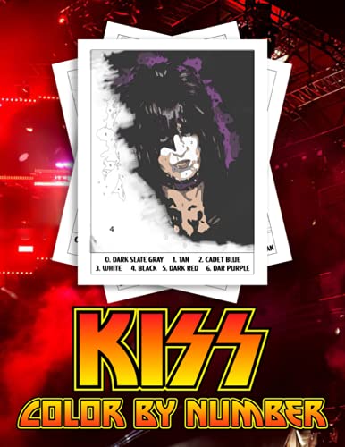 Kiss Color By Number: Nice Gifts For Fans Of Kiss To Relax And Relieve ...