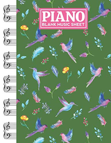 Piano Blank Music Sheet: Notebook Manuscript Paper with Unique Colorful ...