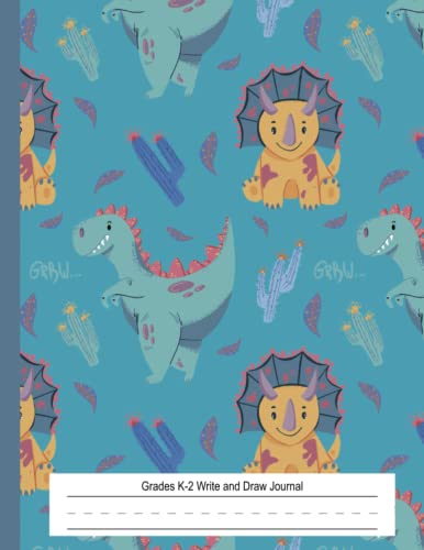 T-Rex Triceratops Dinosaur - Primary Story Journal: Dotted Midline and ...