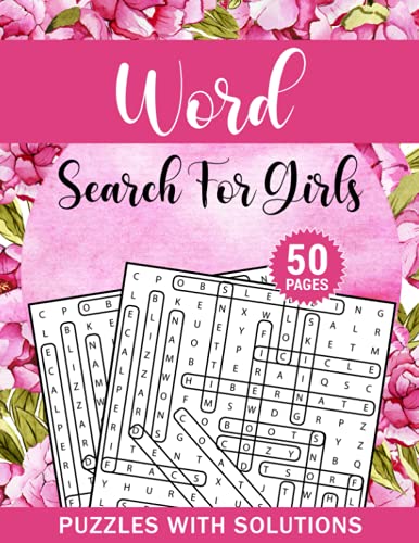 Word Search For Girls: Girls Word Search Book with Solutions of Puzzles ...