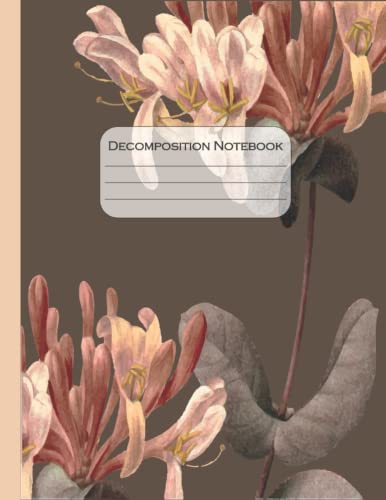 Decomposition Notebook: Vintage Flower illustration Wide Ruled Paper ...