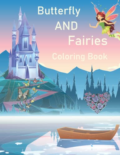 Butterfly and Fairies Coloring Book: Easy and Simple Print Designs with ...