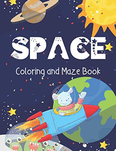 Space Coloring and Maze Book: Simple Activity Book for Kids by Smart ...