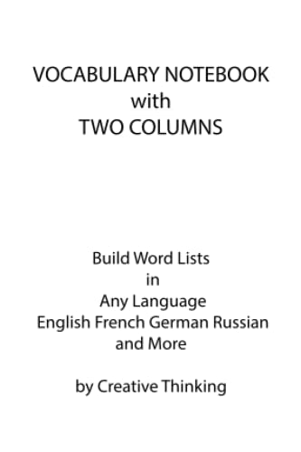 Vocabulary Notebook with Two Columns Build Word Lists in Any Language ...