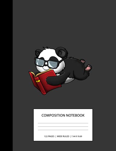 Panda Bear Notebook Composition Notebook: Panda Gray Black Spirit ...