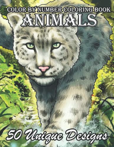 Animal Color By Number Coloring Book: Animals Tigers, elephants, horses ...