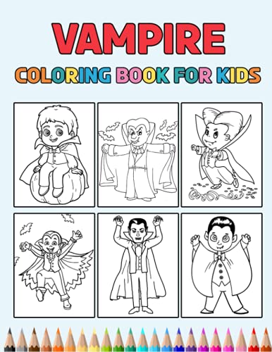Vampire Coloring Book for Kids: 10 Easy Designs to Color | Fun ...