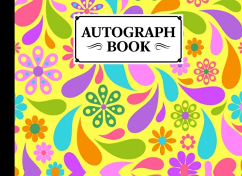 Autograph Book: Colorful flowers Cover | Autograph Book for Adults ...