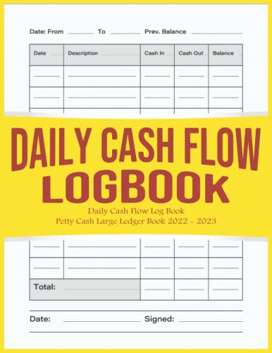 Daily Cash Flow Log Book Petty Cash Large Ledger Book 2022 -2023 ...