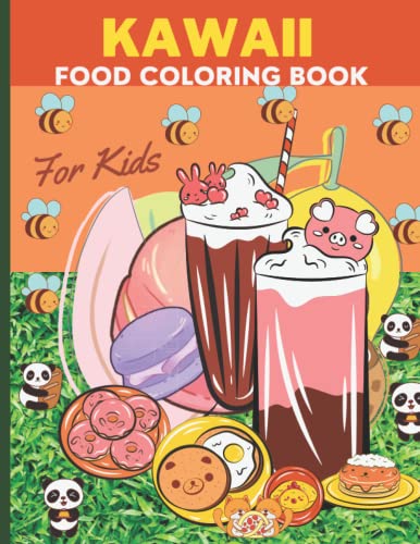Kawaii Food Coloring Book for Kids: Fun Easy and Cute Coloring Pages ...