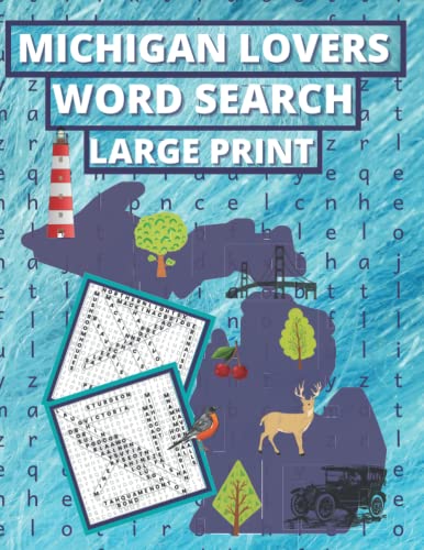 Michigan Lovers Large Print Word Search 220+ Puzzle Book Games For ...
