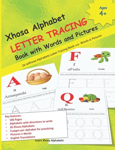 Xhosa Alphabet LETTER TRACING Book with Words and Pictures: 26 isiXhosa ...