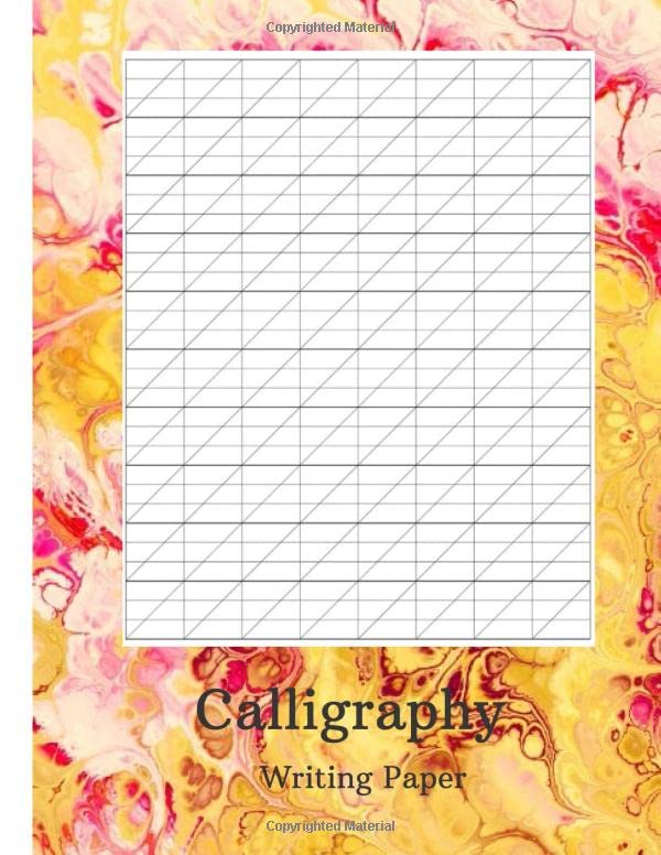 Calligraphy Writing Paper: Hand Lettering Calligraphy Slanted Grid ...