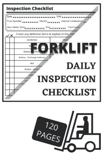 Forklift Daily Inspection Checklist Log Book | Forklift Operator Daily ...