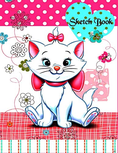 Sketchbook: Cute Cat sketchbook for kids, Large Blank Paper For Drawing ...