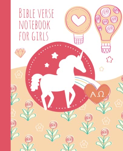 Bible Verse Notebook for Girls: Unicorn Journal and Sketchbook with ...