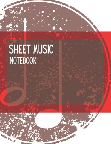 Sheet music notebook: Our classic sheet music with a red cover by Miss ...