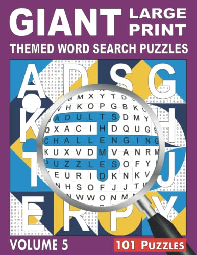GIANT, LARGE PRINT, THEMED WORD SEARCH PUZZLES, Volume 5: 101 ...