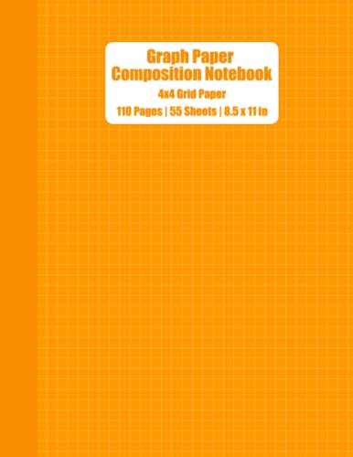 Chrome Yellow 4x4 Grid Quad Ruled Graph Paper Composition Notebook: 110 ...