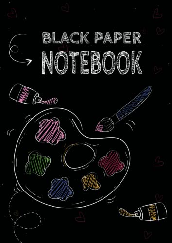 Black Paper Notebook With Lined Pages, Black Paper Sketchbook, And ...
